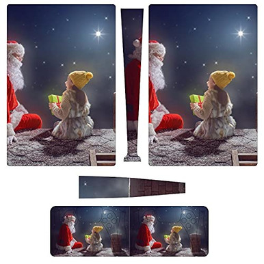 PS5 Skin Santa Claus Little Girl Scratch Resistant PS5 Skin Protective ...