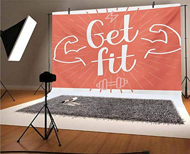 Fitness 7x5 FT Vinyl Backdrop PhotographersGet It Lettering with ...