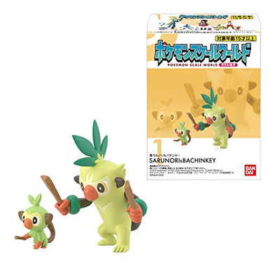 Pokemon 1/20 Scale World Galar Region Mini Figure~1.Grookey Chimstix ...