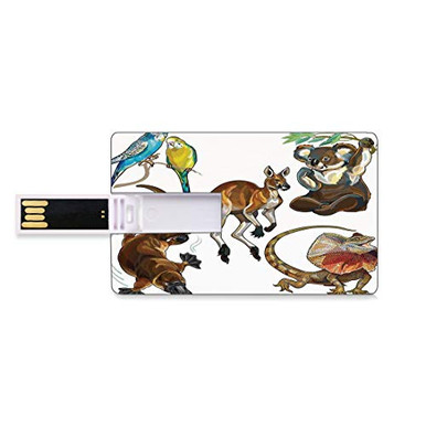 8GB USB Flash Thumb Drives Tropical Animals Bank Credit Card Shape ...