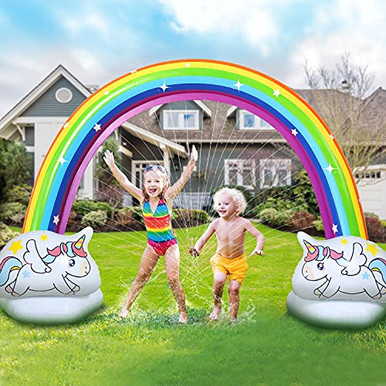 EagleStone Giant Inflatable Rainbow Sprinkler for Kids, Summer Water ...