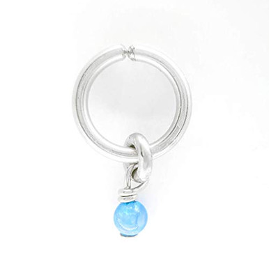 Tiny Belly Button Ring Silver Simple Navel Hoop Handmade Light Blue ...