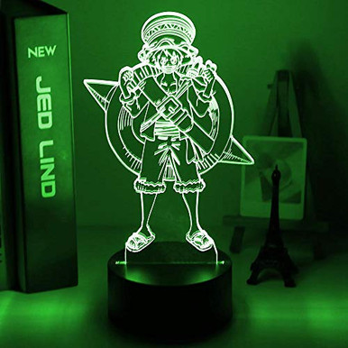 3D Anime led Light Kawaii lamp ONE Piece Monkey D. Luffy Figure Kids ...