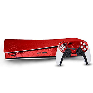 RED DIAMOND PLATE MIRROR Vinyl Decal Mod Kit for PlayStation 5 Digital ...