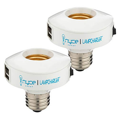 Nyce Power LampCharger Light Bulb Socket Adapter, Light Socket USB ...