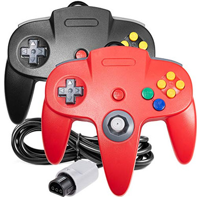 2 Pack Classic 64 Controller, iNNEXT Game pad Joystick for 64 - Plug ...