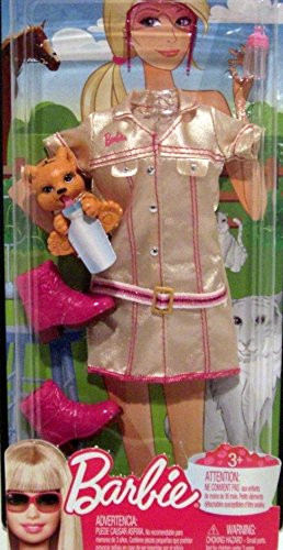 Mattel Barbie Clothes Outfit - I Can Be Pet Vet Gold Dress, Pink Boots ...