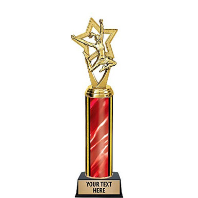 11" Red Cheer Star Figure Trophies - Custom Cheerleading Figure Trophy ...