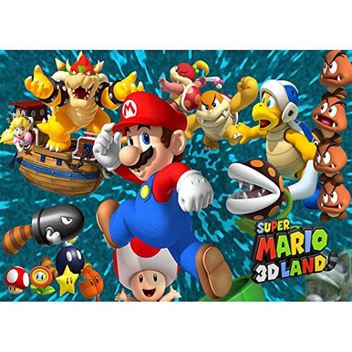 Super Mario Backdrop 7x5 Cartoon Birthday Background Seamless ...