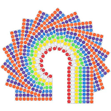 Dot Stickers - 1050 Count - 3/4" Removable Color Dots Stickers - Round ...