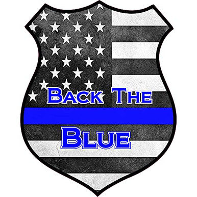 Thin Blue Line Badge -Ver.2- Back The Blue Full Color Vinyl Decal ...