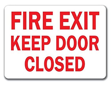 Fire Exit Keep Door Closed Sign - OSHA Safety Sign Sticker Graphic ...