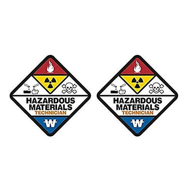 Hazmat Technician Decal Set 4"x4" Firefighter Haz Mat Sticker Graphic ...