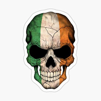 Irish Flag Skull Sticker - Sticker Graphic - Auto, Wall, Laptop, Cell ...