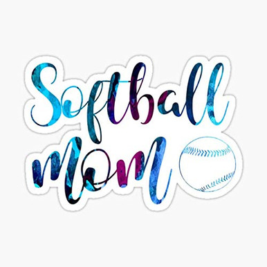 Softball Mom - Show Love for Your Softball Player Sticker - Sticker ...