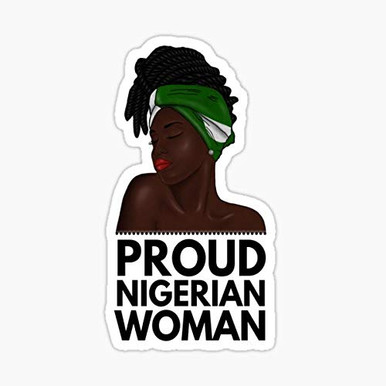 Proud Nigerian Woman Nigeria Flag, Afro African Sticker - Sticker ...