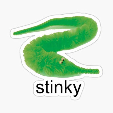 Stinky Worm on a String Sticker - Sticker Graphic - Auto, Wall, Laptop ...