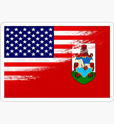 USA Bermuda Flag Caribbean American Immigrant - Sticker Graphic - Auto ...