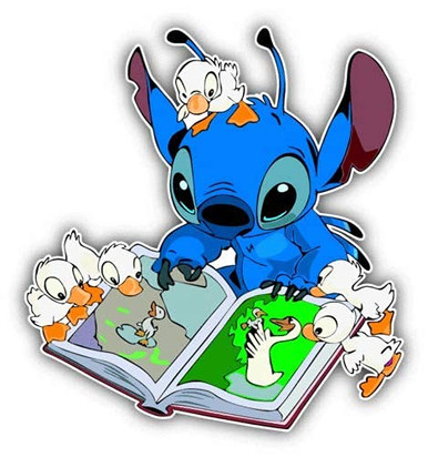 Lilo and Stitch Book Cartoon Sticker Graphic - Die Cut Sticker, High ...