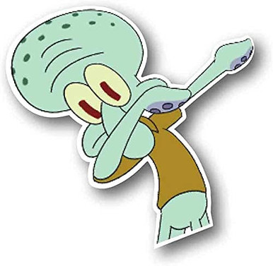 Squidward Dabbing Funny Sticker Graphic - Die Cut Sticker, High ...