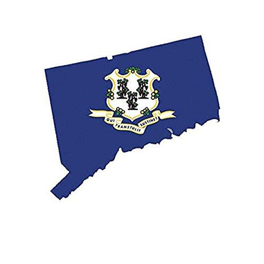 Connecticut State Shaped Flag CT - Sticker Graphic - Die Cut Sticker ...