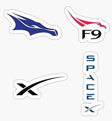 SpaceX Logo Bundle Sticker Graphic - Die Cut Sticker, High Resolution ...