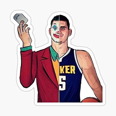 Nikola Jokic The Joker Sticker - Sticker Graphic Sticks to Any Surface ...