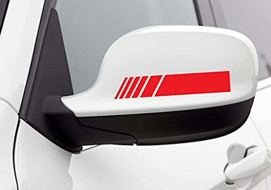 2pcs Strips Car Rear View Mirror Stickers Color - red - Size - 6.3" x 1 ...