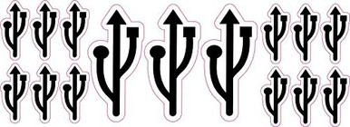 StickerTalk USB Port Vinyl Stickers, 1 Sheet of 15 Stickers, 12 ...