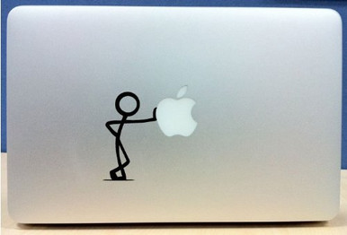 Stick Figure Leaning on MacBook - Vinyl MacBook/Laptop Decal Sticker ...