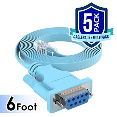 CableRack 6ft Rollover Console Cable DB9 Female to RJ45 Male for Cisco ...