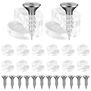 Glass Door Retainer Clips Kit, JUPSK Glass Cabinet Clips, Plastic Glass ...