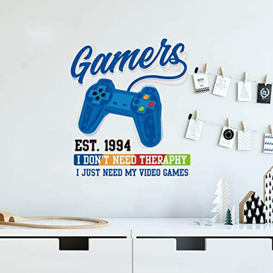 Gamer Wall Decals Game Controller Wall Stickers for Kids Room, Colorful ...