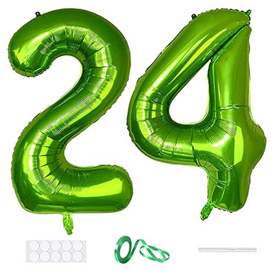 Xihuimay Number 24 Balloons 40 inch Digital Balloon Alphabet 24 ...