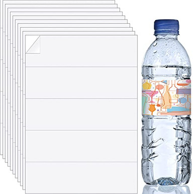 Blank Water Bottle Label Stickers White Wraparound Bottle Labels ...