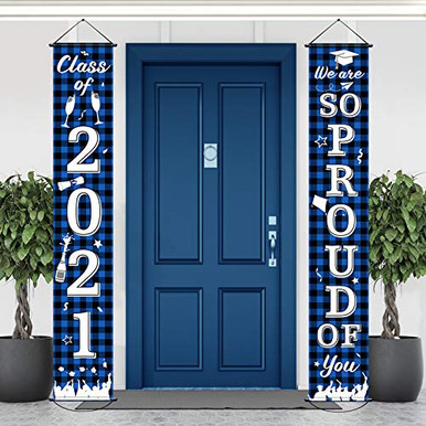 2 Pieces Graduation Porch Sign Backdrop Door Graduation Sign Class of ...
