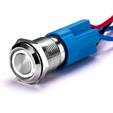 Fnnimc 12mm 1/2" Latching Flat Head Push Button Switch 1NO SPST Metal ...