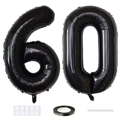 Xihuimay Number 60 Balloons 40 inch Digital Balloon Alphabet 60 ...