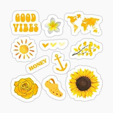 Pack of 2 3 Inch Sticker Pack - Yellow Pack Sticker - Sticker Graphic ...