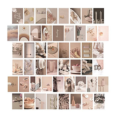 50 Beautiful Beige Picture Wall Collages, Cream Collage Printing Kit ...