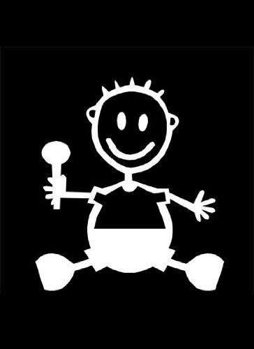 My Stick Figure Family Car Window Vinyl Bumper Sticker Decal Baby Boy ...