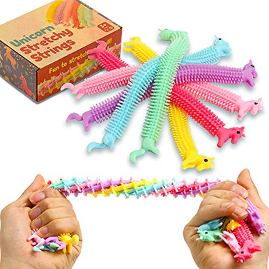 Fidget Sensory Toys 6 Pack Unicorn Stress Stretchy Strings Textured ...
