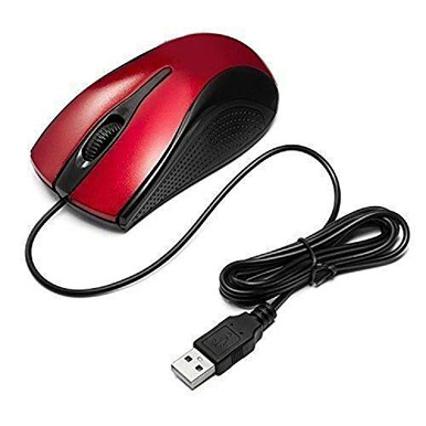 BRY USB 2.0 Optical Wired Scroll Wheel Red Color Mouse, Mice for PC ...