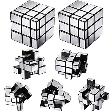 2 Pieces Mirror Cube Set Mirror Cube 3 x 3 x 3 Speed Cube, 3 x 3 Mirror ...