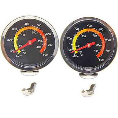 BBQ Thermometer Gauge, 2 Pack 50 to 800F BBQ Barbecue Charcoal Grill ...