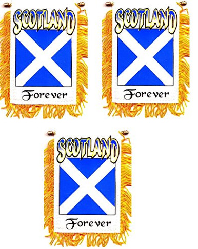 World Flags Direct Pack of 3 Scotland Cross 3 1/2" x 5" Window Banner ...