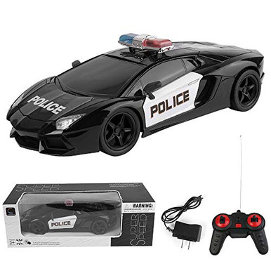 Blue Block Factory Remote Control Police Car, Exotic Ferrari, 4 Channel ...