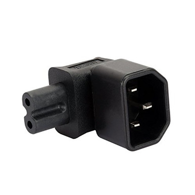 `-2 Pack- Tekit IEC 320 C14 to C7 90 Degree Angle AC Power Plug Adapter, IEC C14 3Pole Male to ...