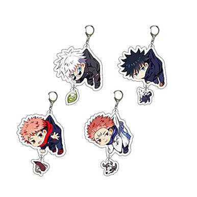 4PCS Jujutsu Kaisen Keychains, Itadori Yuji Gojo Satoru Fushiguro ...