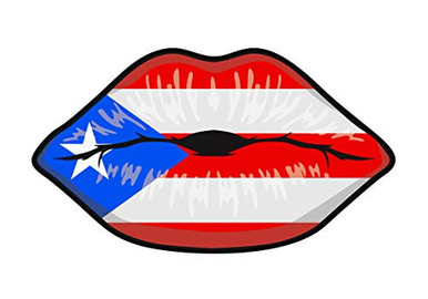 WickedGoodz Puerto Rican Lips Vinyl Decal - Flag Bumper Sticker - Proud ...